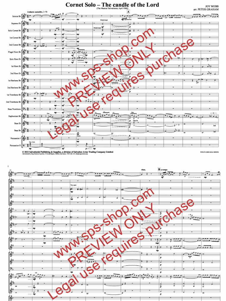 SPS41105 Joy Webb Peter Graham Brass Band The Candle of The Lord | PDF