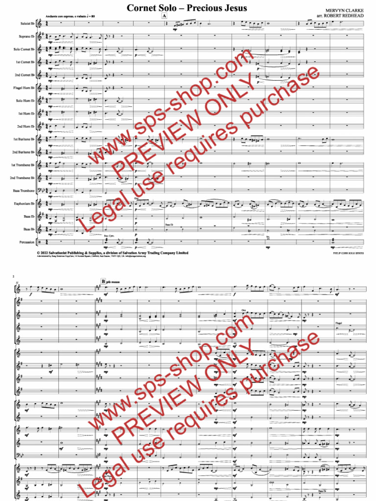 SPS41108 Mervyn Clarke Robert Redhead Brass Band Precious Jesus | PDF