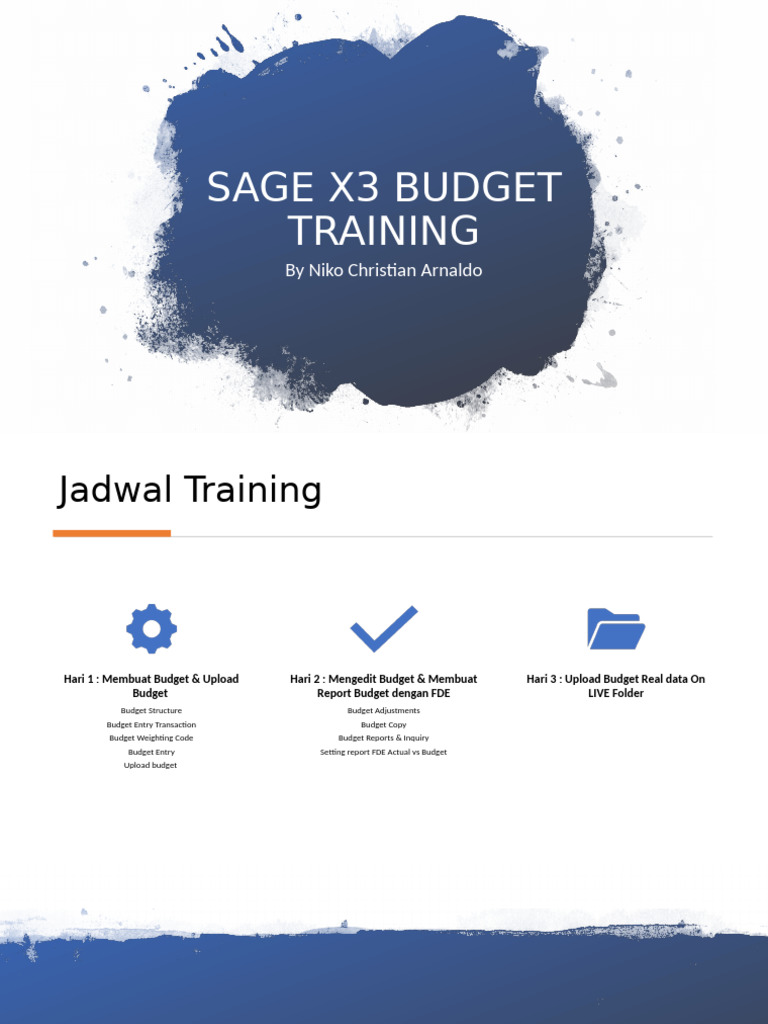 Sage X3 Budget Training | PDF