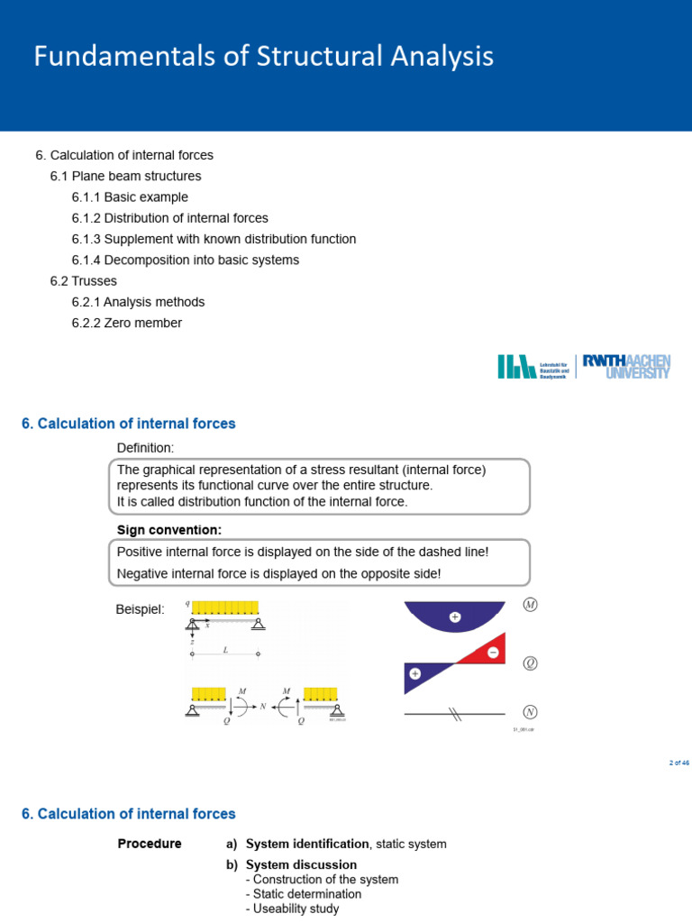 Internal Force Calculation in Structures | PDF | Truss | Teaching ...