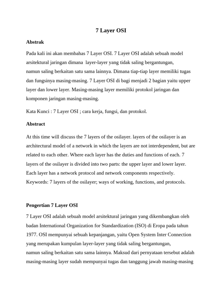 7 Layer OSI | PDF