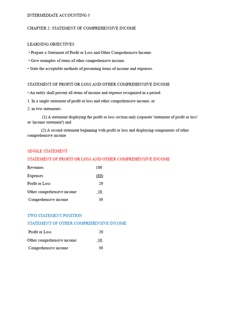 Comprehensive Income Statement Guide | PDF | Cost Of Goods Sold | Net ...