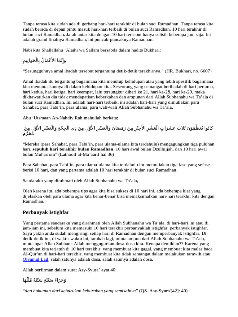 Kulsep Ramadan | PDF