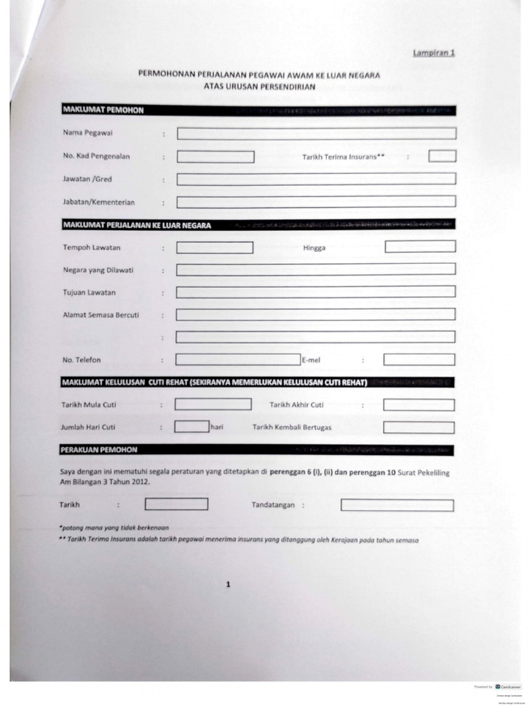 Borang Keluar Negara | PDF