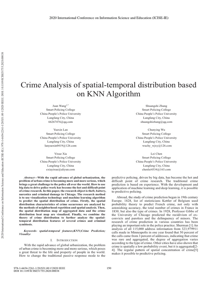 KNN Crime Analysis | PDF