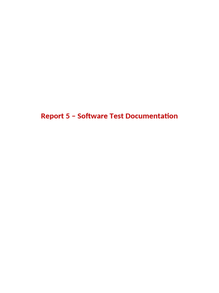 Report5 Test-Documentation | PDF