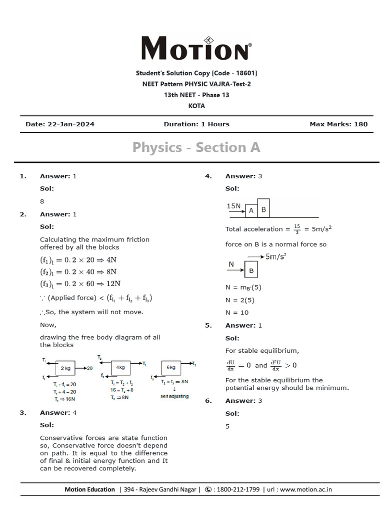 Solution Vajra Physic 2-22-01 2024nn | PDF