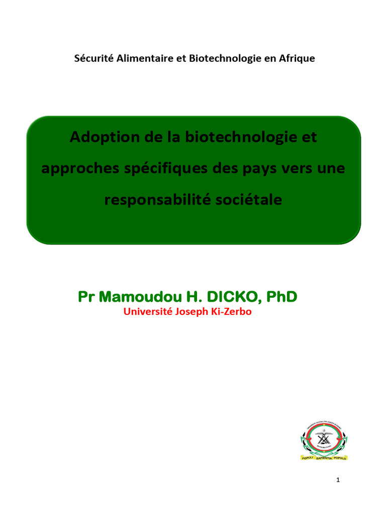 Cours Biotechnologie Sécurité Alimentaire | PDF
