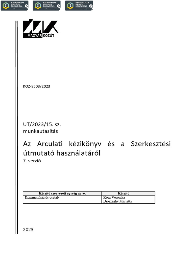 UT202315 Arculati Kezikonyv Haszn Utm | PDF