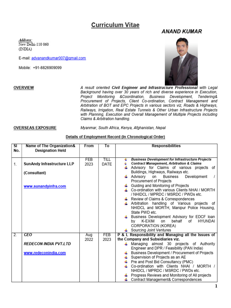 Resume Anand Kumar May 2024-1 | PDF