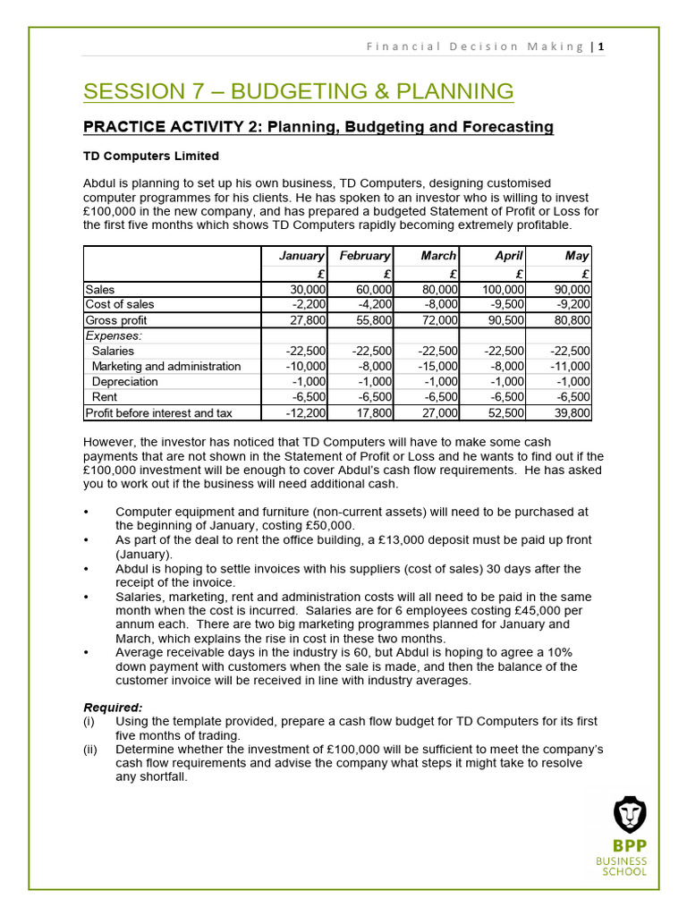 Session 7 Activity 2 TD Computers Question | PDF