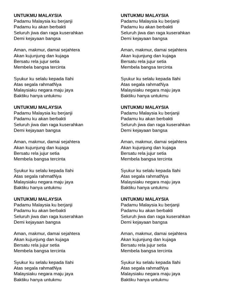 Untukmu Malaysia | PDF