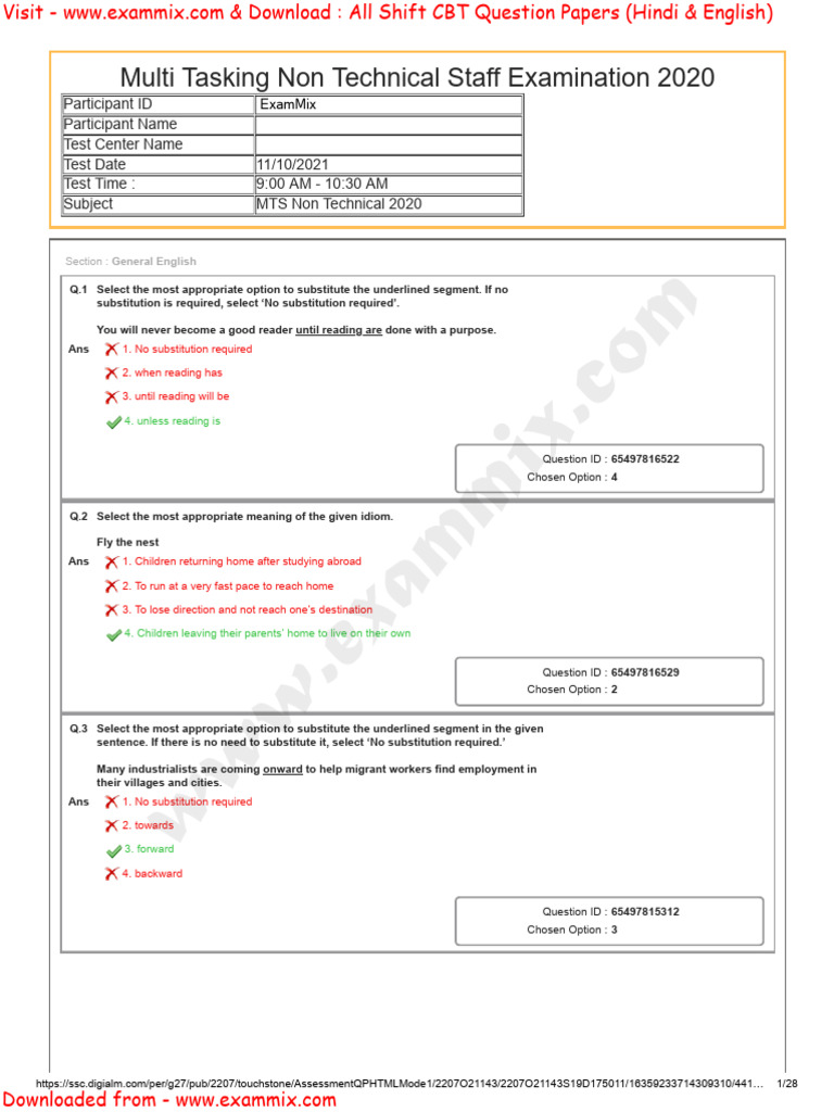 SSC Mts Pyq 2021 | PDF