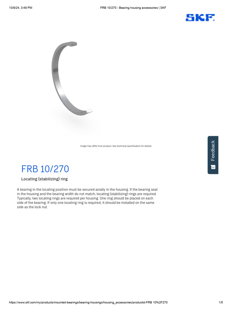 FRB 10 - 270 - Bearing Housing Accessories - SKF | PDF