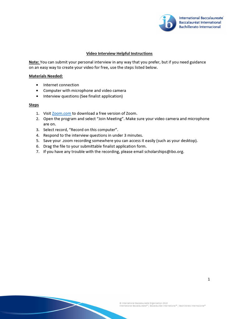 Video Interview Instructions en | PDF