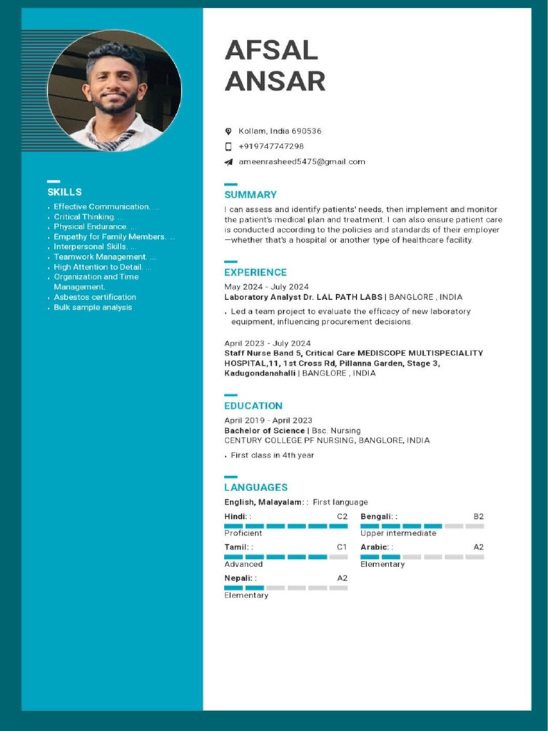 Afsal A CV | PDF