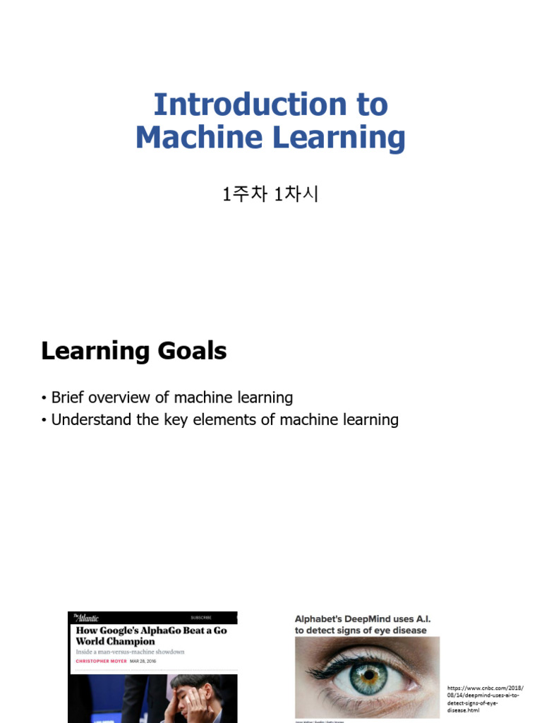 0 Lecture 01 Introduction Ml Pdf