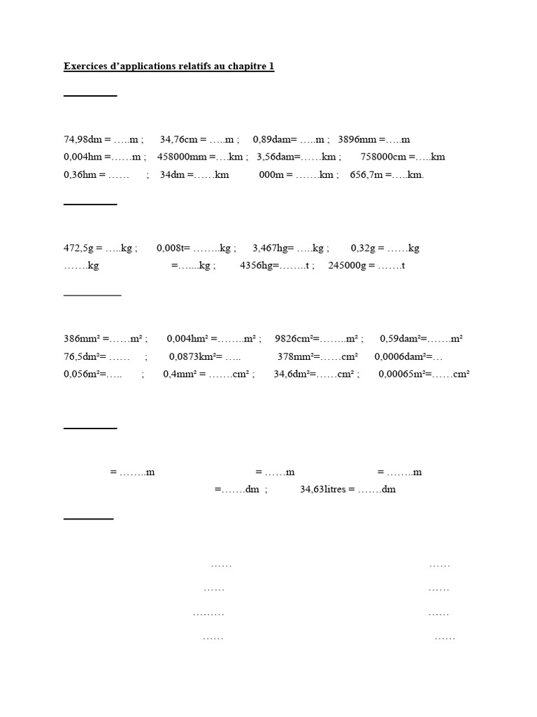 Exercices Chap 1 | PDF