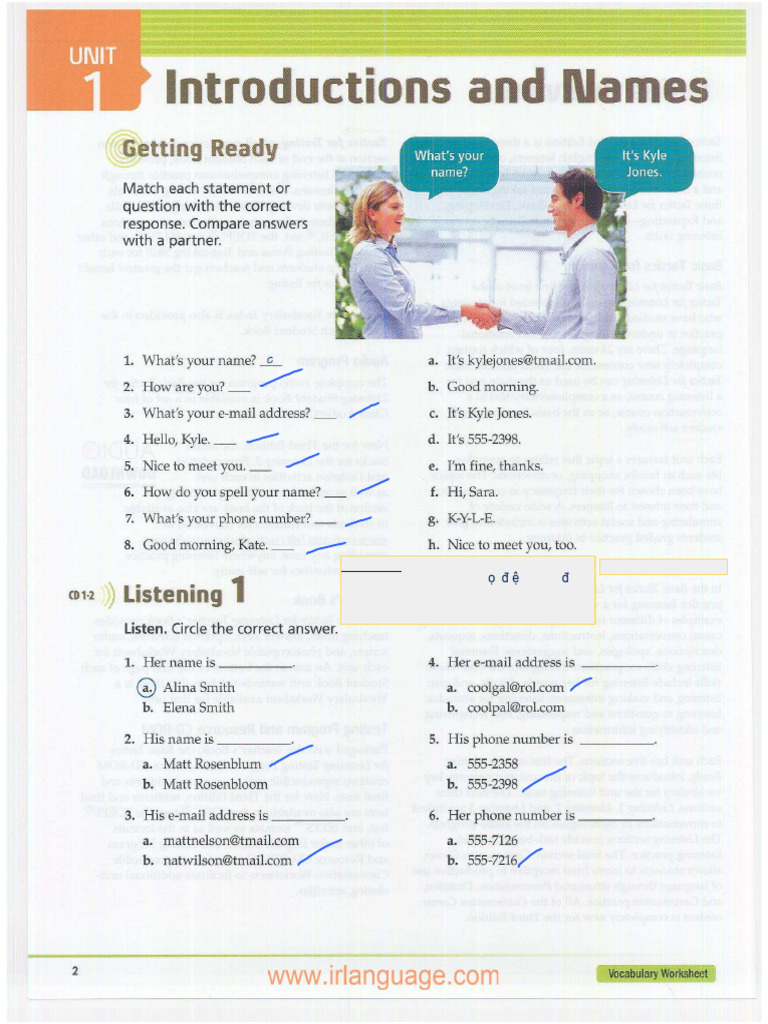 Basic Listening Unit 1 SB | PDF