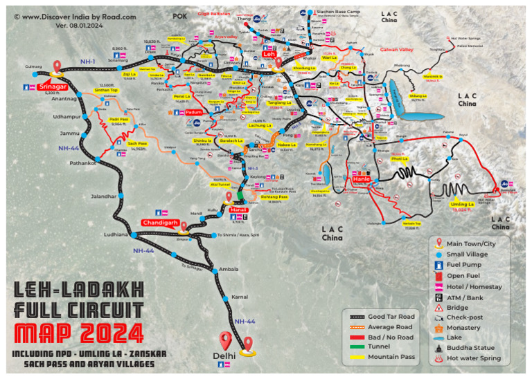 Spiti Road Trip Map 2023 | PDF