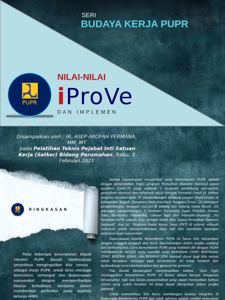 Penerapan Nilai IProVe Untuk PISK | PDF