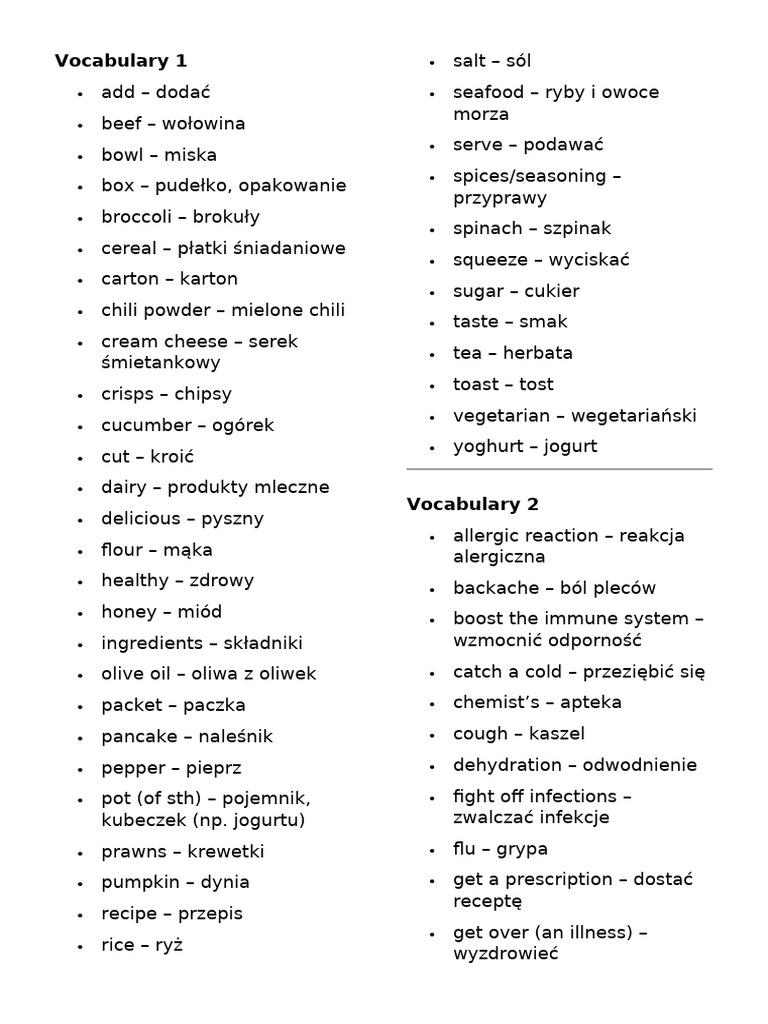 Unit 1 Vocabulary | PDF