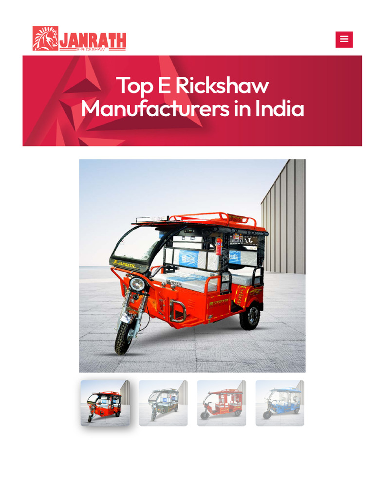 Top E Rickshaw Manufacturer in India - Janrath E Rickshaw | PDF | Transport | Business