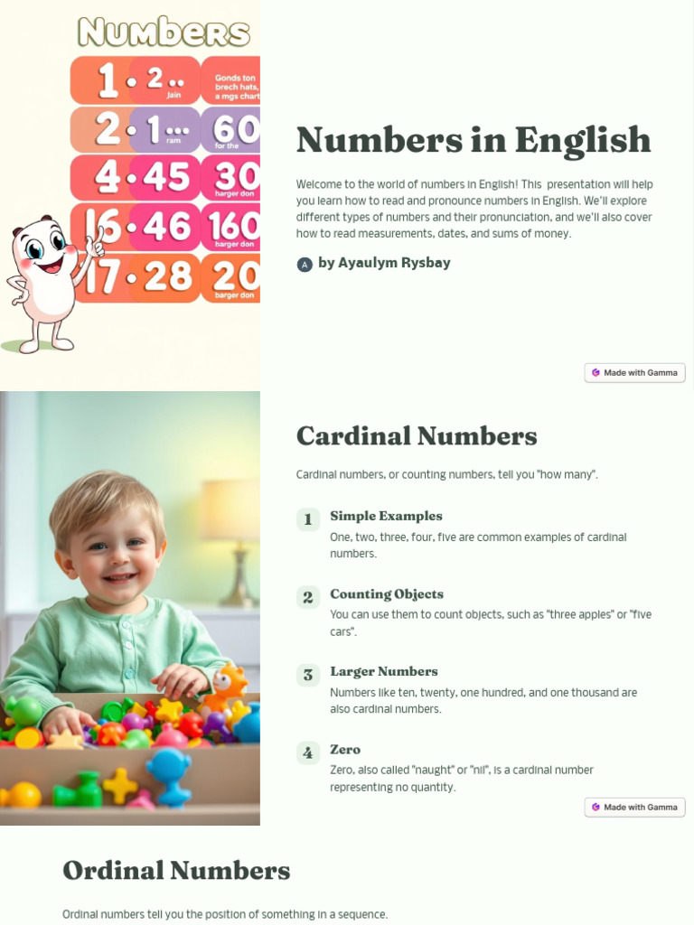 Numbers in English | PDF