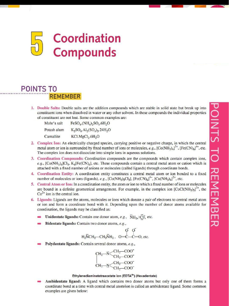 Coordination Compounds Notes...... Chemistry | PDF