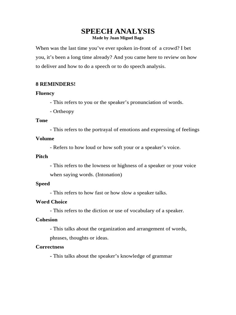ENGLISH - Speech Analysis | PDF