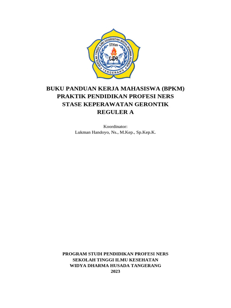 Reg A - BPKM Ners Stase Kep. Gerontik 2023 | PDF
