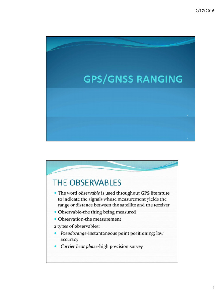 Lecture 3 GNSS Ranging | PDF