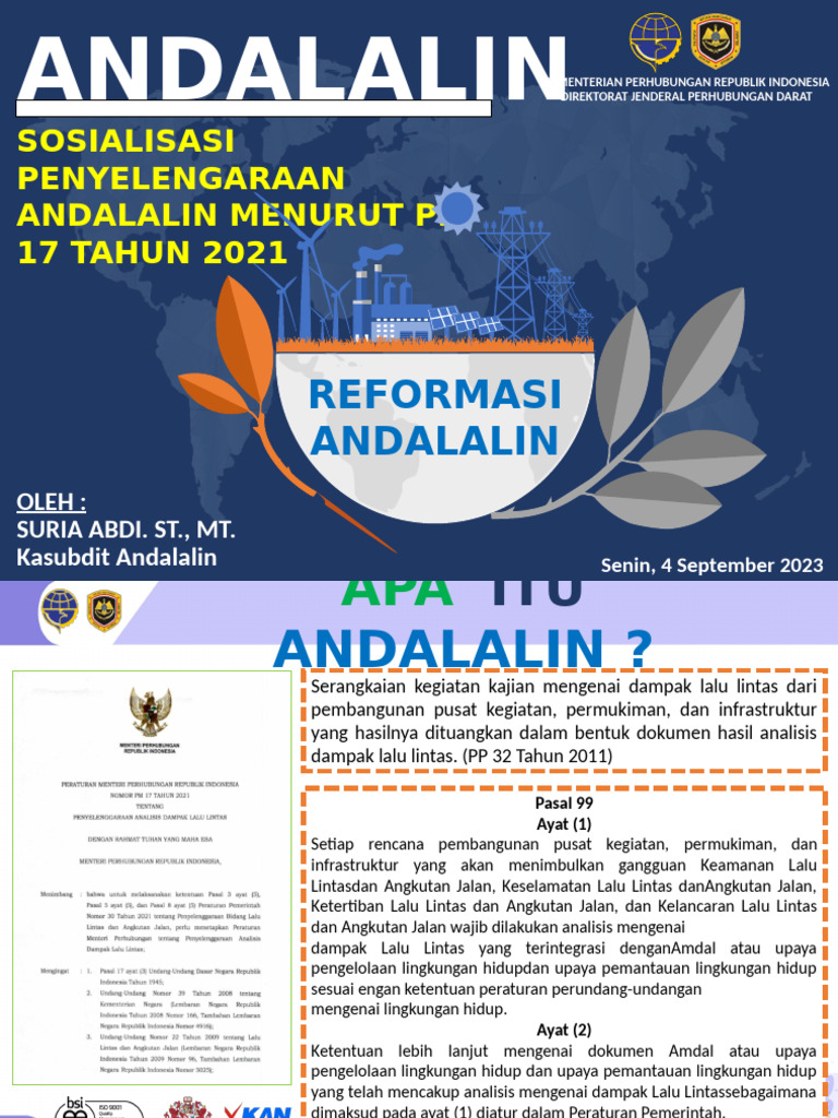 Materi Sosialisasi Andalalin (Penilai) - Baru | PDF