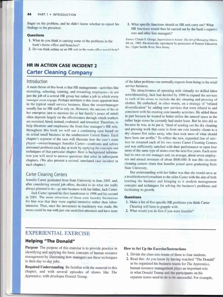 1-Carter Cleaning Company Case For Chapter 1 | PDF