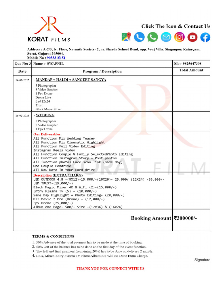 3 - SWAPNIL - 9825647308 - Quotation | PDF