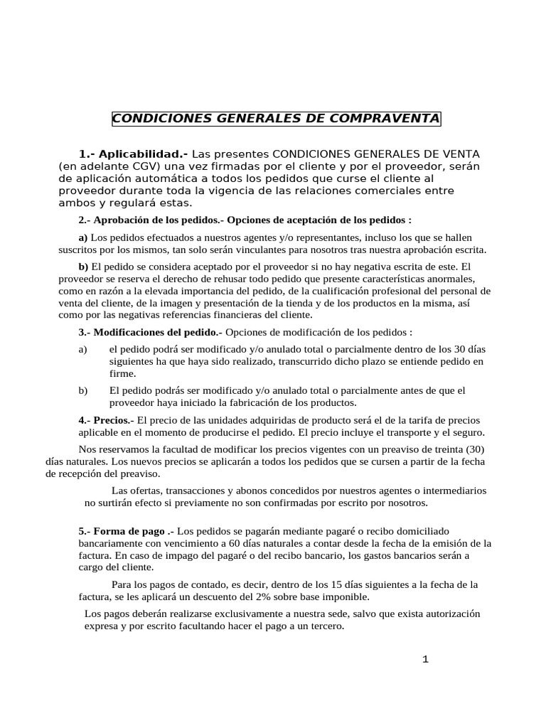 Condiciones Generales