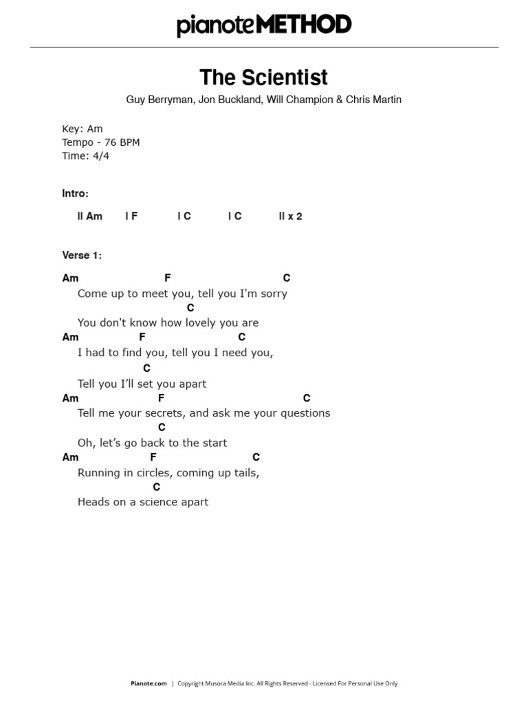 The Scientist Chords | PDF