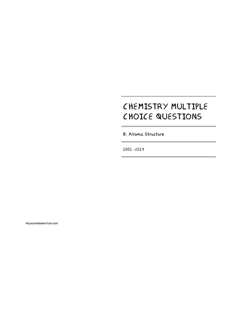 Open Atomic Structure MC 2 | PDF