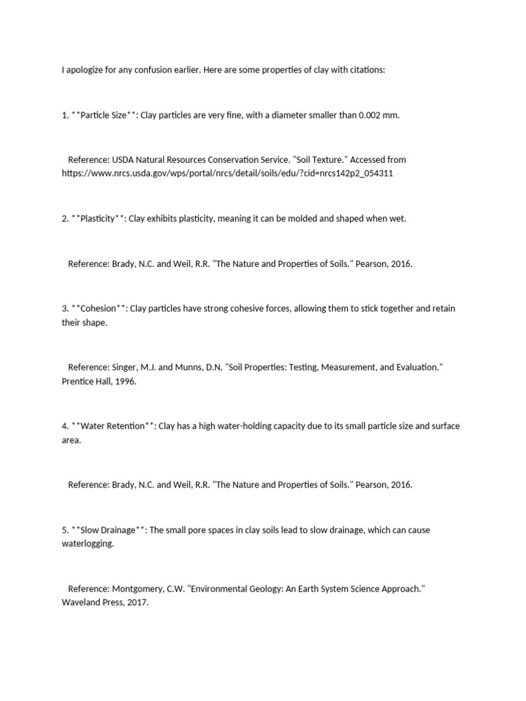 Properties of Clay I Recommend You Should Know | PDF