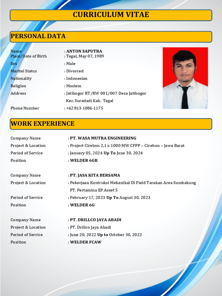 CV Anton Saputra | PDF