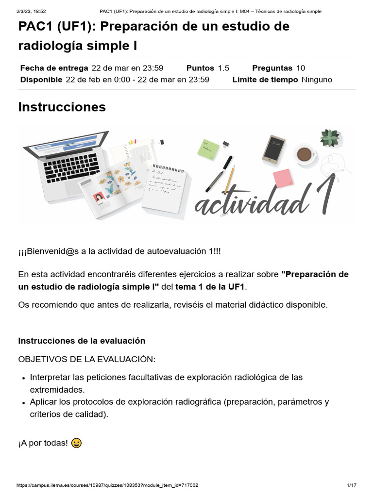 PAC1 (UF1) - Preparación de Un Estudio de Radiología Simple I - M04 - Técnicas de Radiología ...