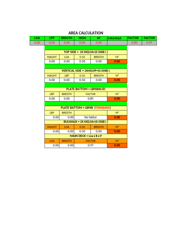 Calculation Area Floor Coating | PDF | Metalworking | Plastic Arts