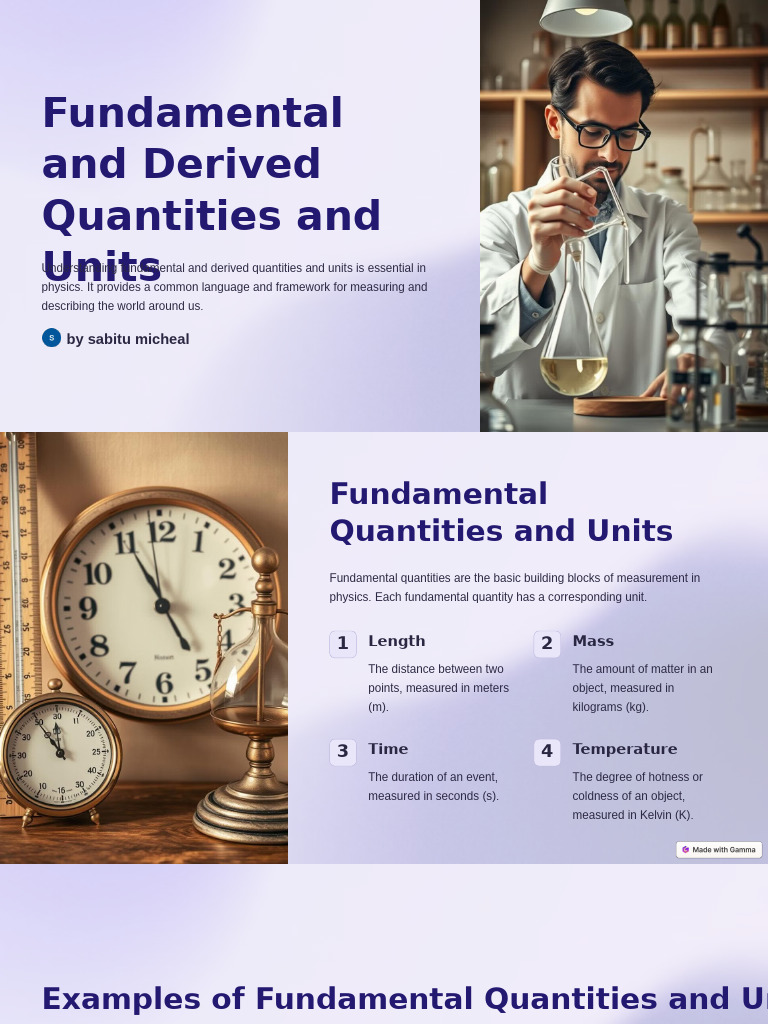Fundamental and Derived Quantities and Units | PDF