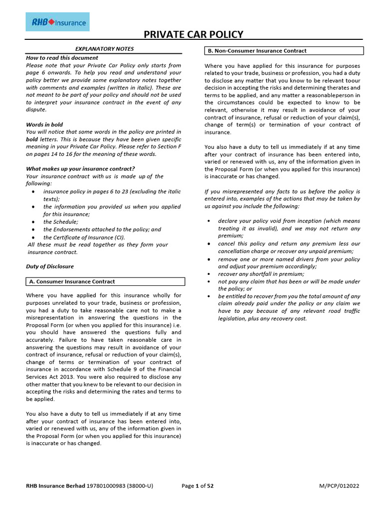 Private_Car_Policy_Wording_M_PCP | PDF