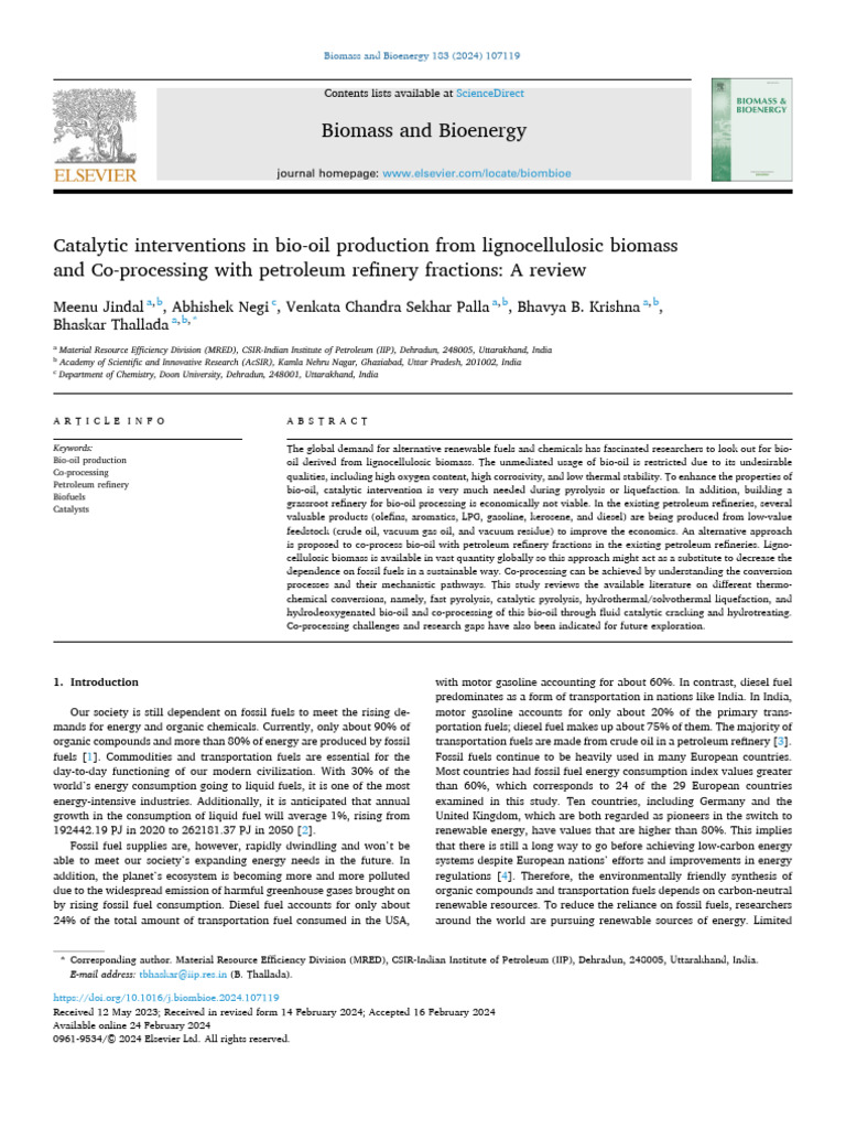 Biomass and Bioenergy: Meenu Jindal, Abhishek Negi, Venkata Chandra ...