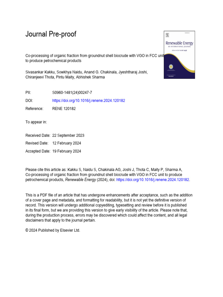 Journal Pre-Proof: Renewable Energy | PDF