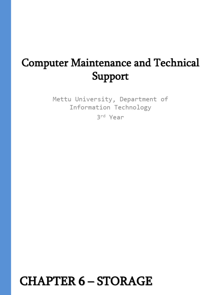 Computer Maintenance - Chapter 6 - Storage Devices | PDF | Hard Disk Drive | Computers