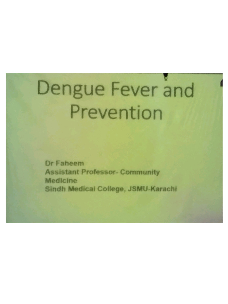 Dengue and Its Prevention | PDF