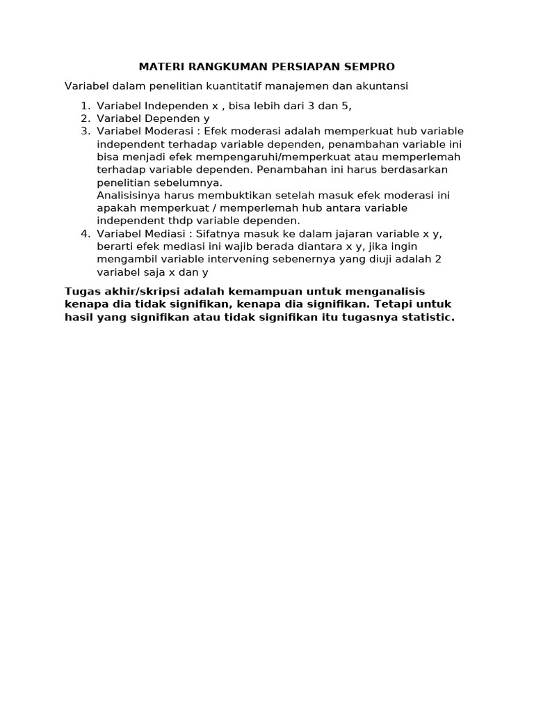 Materi Rangkuman Persiapan Sempro | PDF