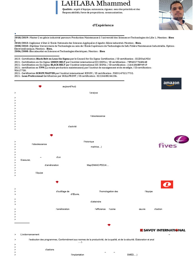 CV LAHLABA Mhammed V6 | PDF